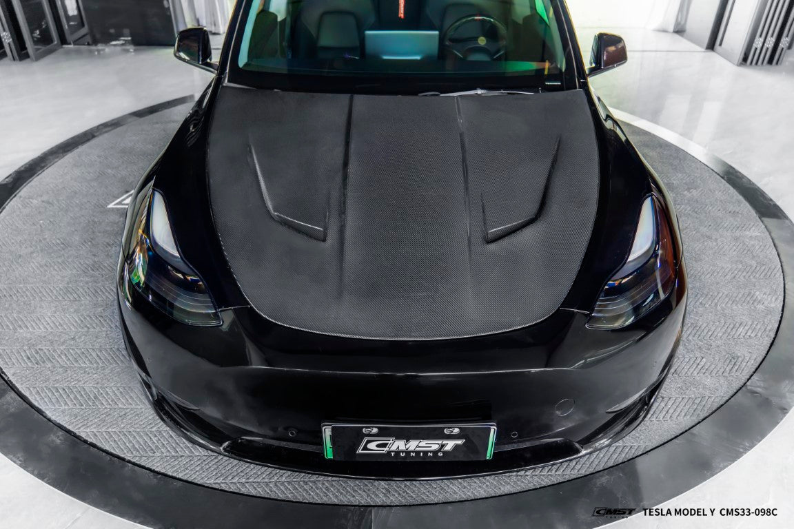 Tesla Model Y Performance Aftermarket Parts - CMST Tuning Hood Carbon ...