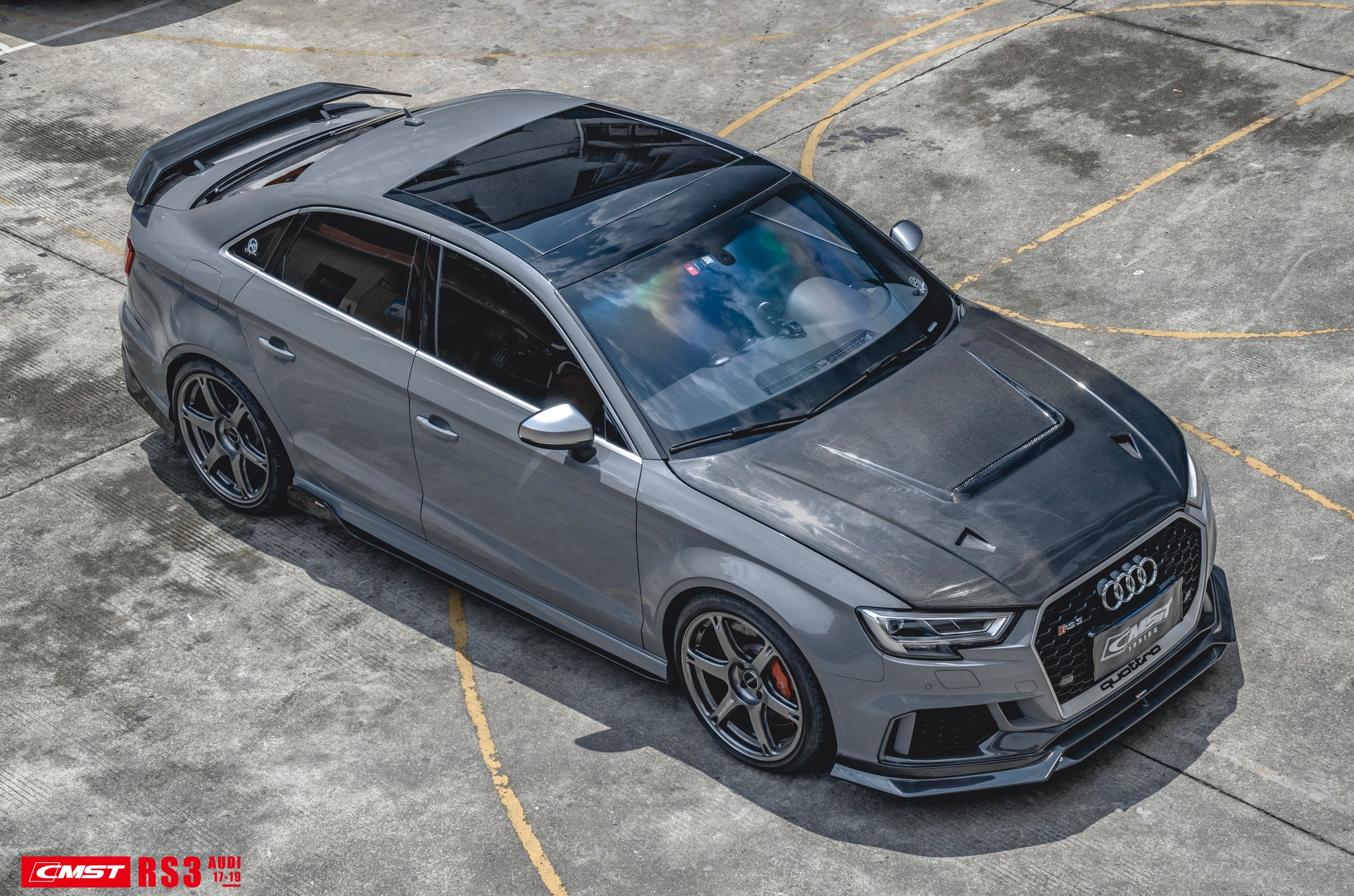 CMST Tuning Carbon Fiber Rear Spoiler Wing ver.3 for Audi RS3 2018-202